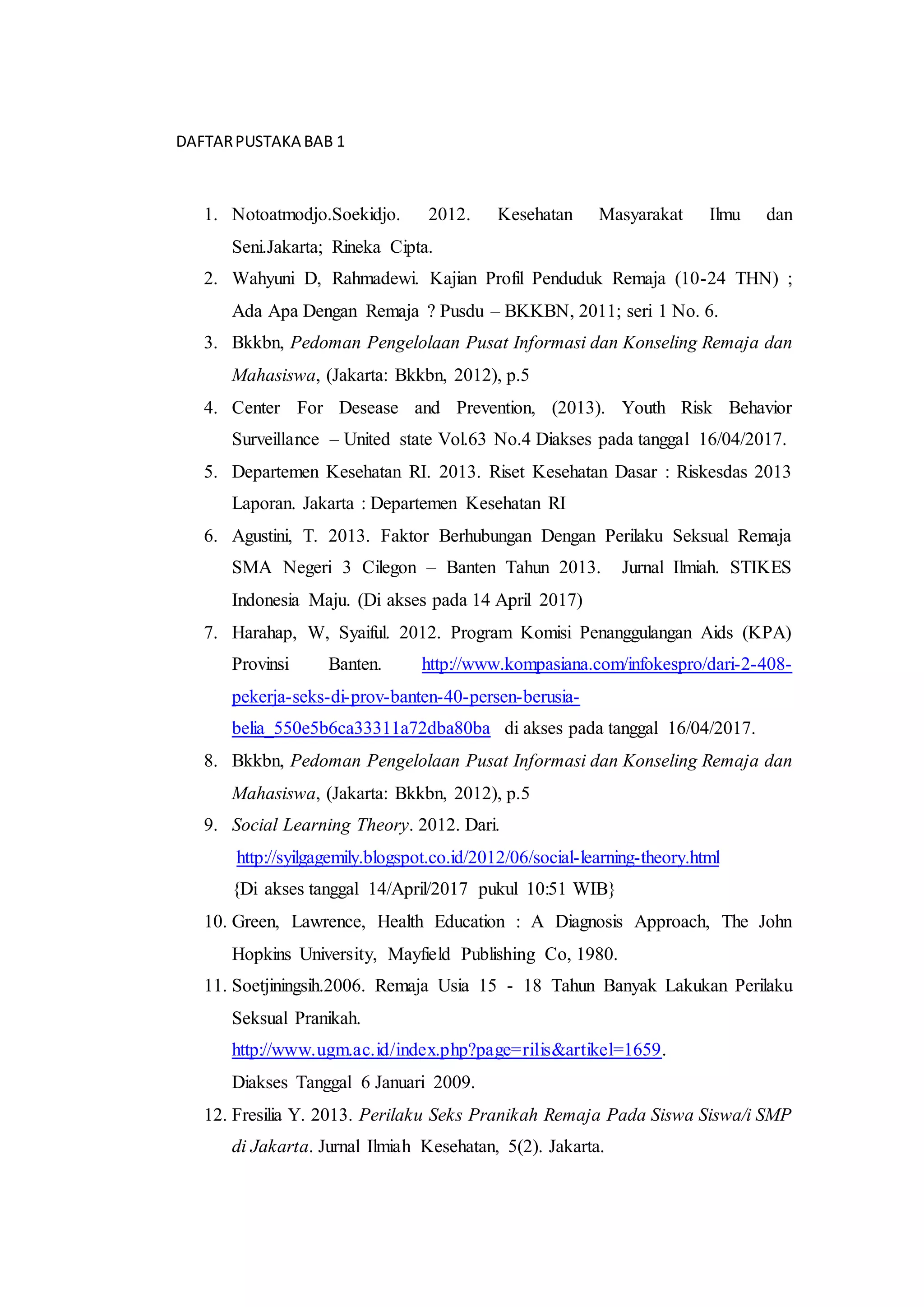 Daftar pustaka bab 1 | PDF