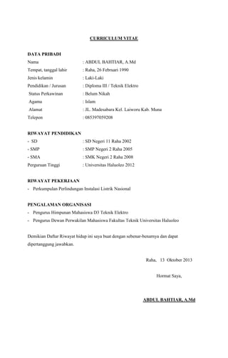 Daftar riwayat hidup | DOCX