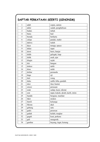 Daftar Sinonim P6 | PDF