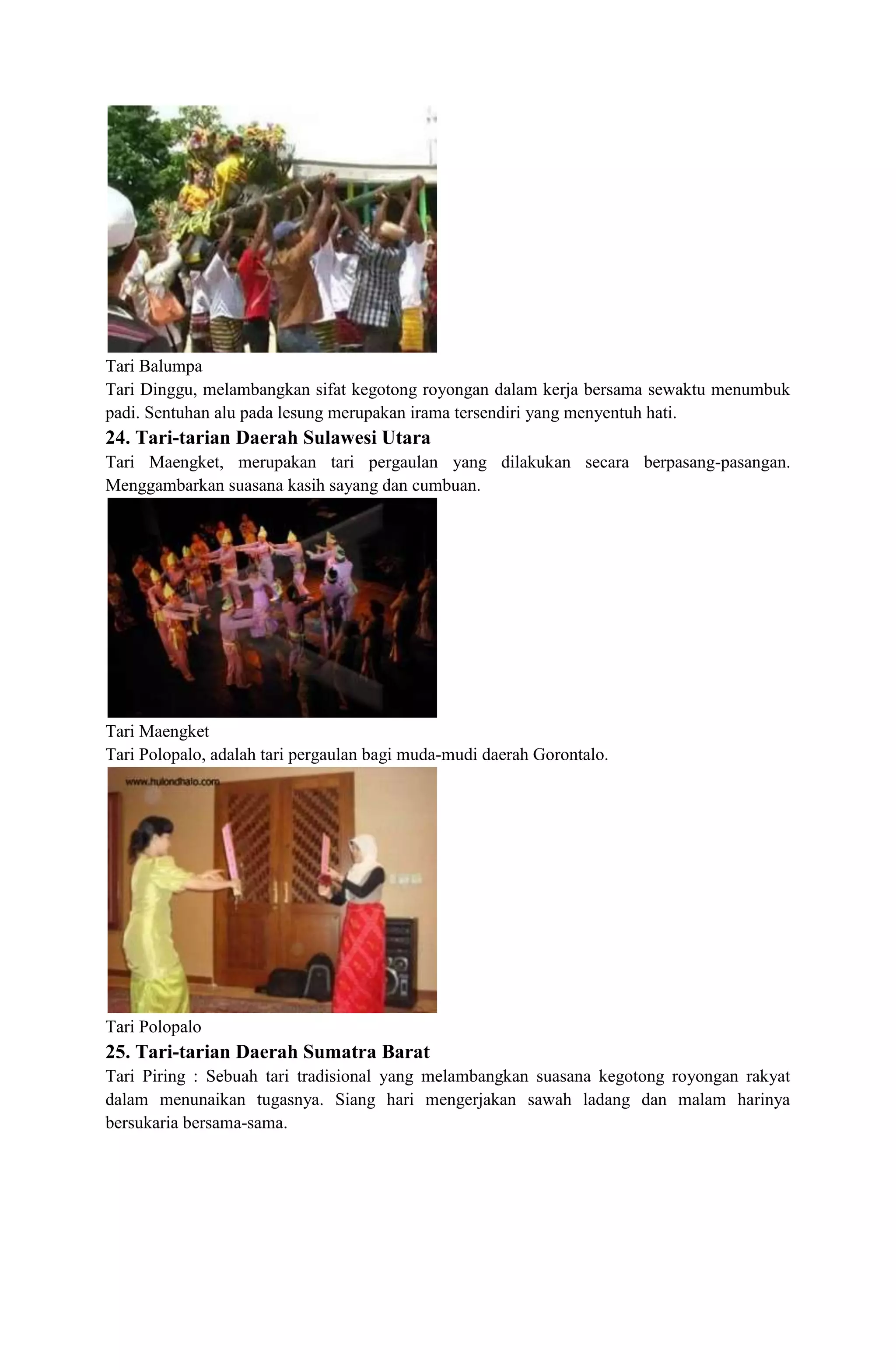 Daftar tarian di indonesia | DOCX