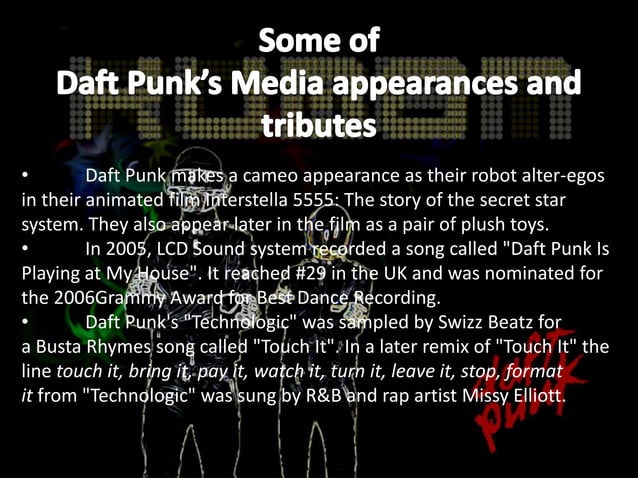 Daft punk | PPTX | Dance and Electronic Music | Music
