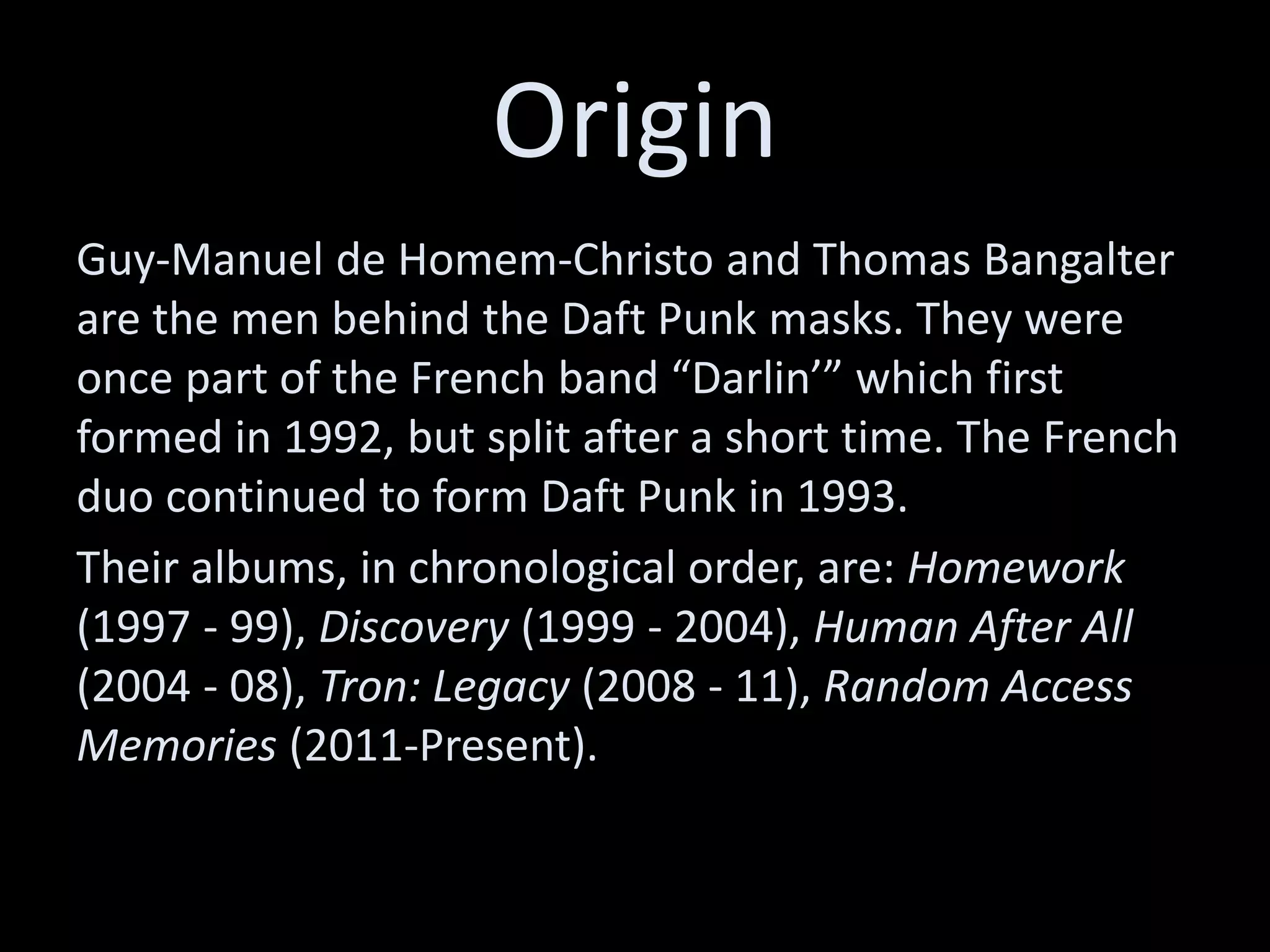 Daft Punk Presentation | PPTX