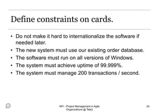 Project Management in Agile Organizations - Agile Requirements | PPT