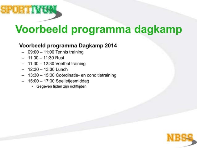 Dagkampen van Sportivun - informatieve presentatie | PPT