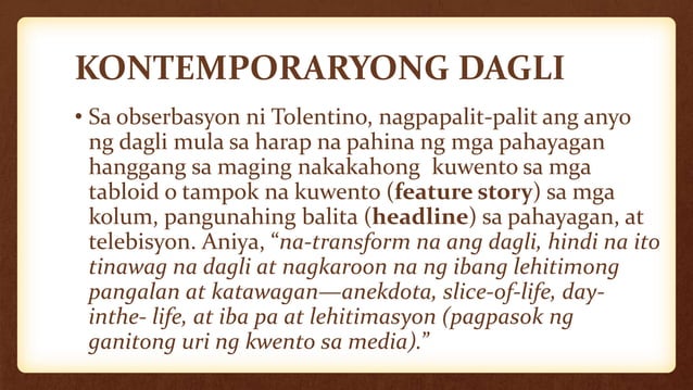 DAGLI para sa grade 8 quarter3 Filipino8 | PPTX