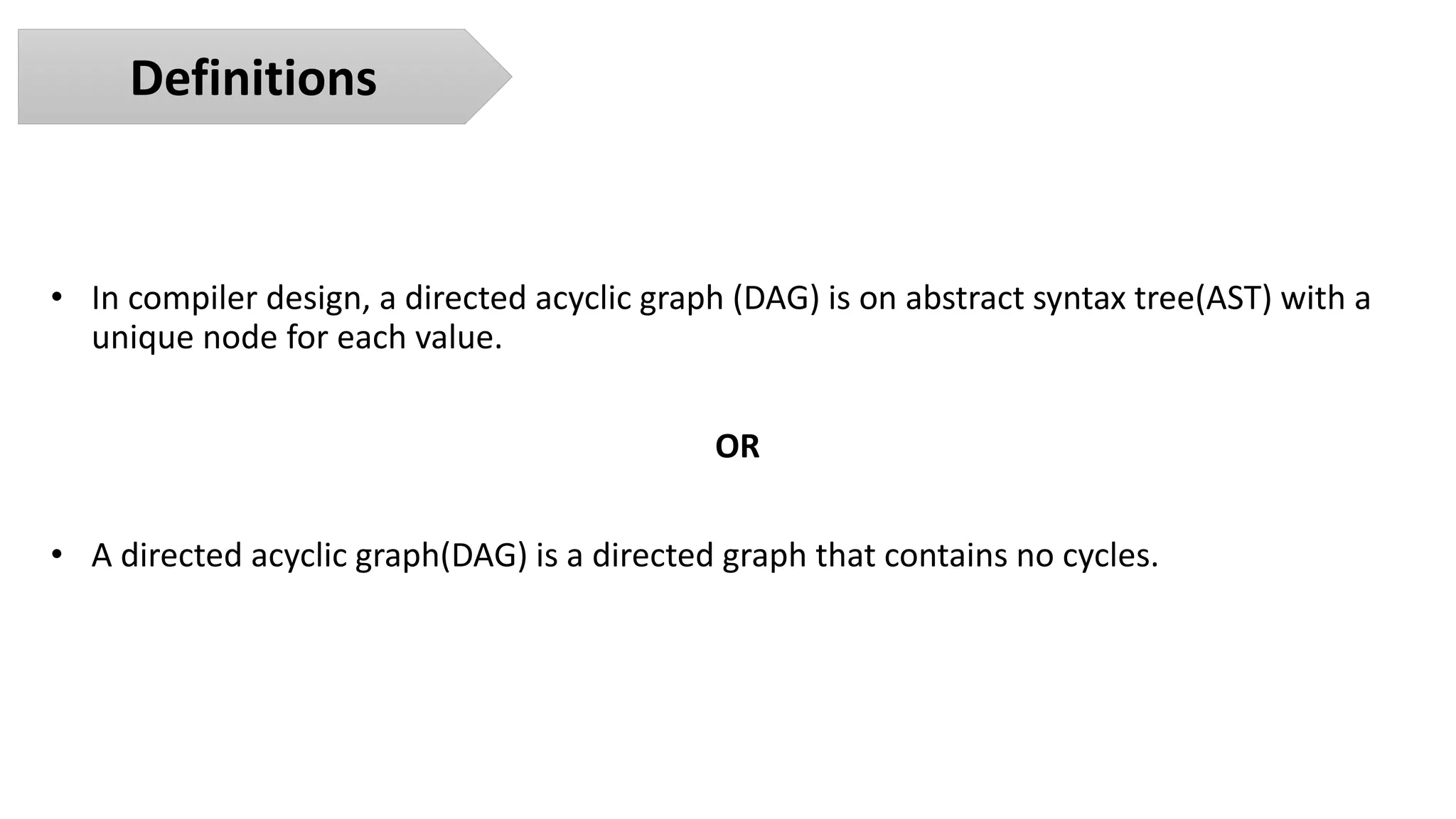 Directed Acyclic Graph Representation of basic blocks | PPTX