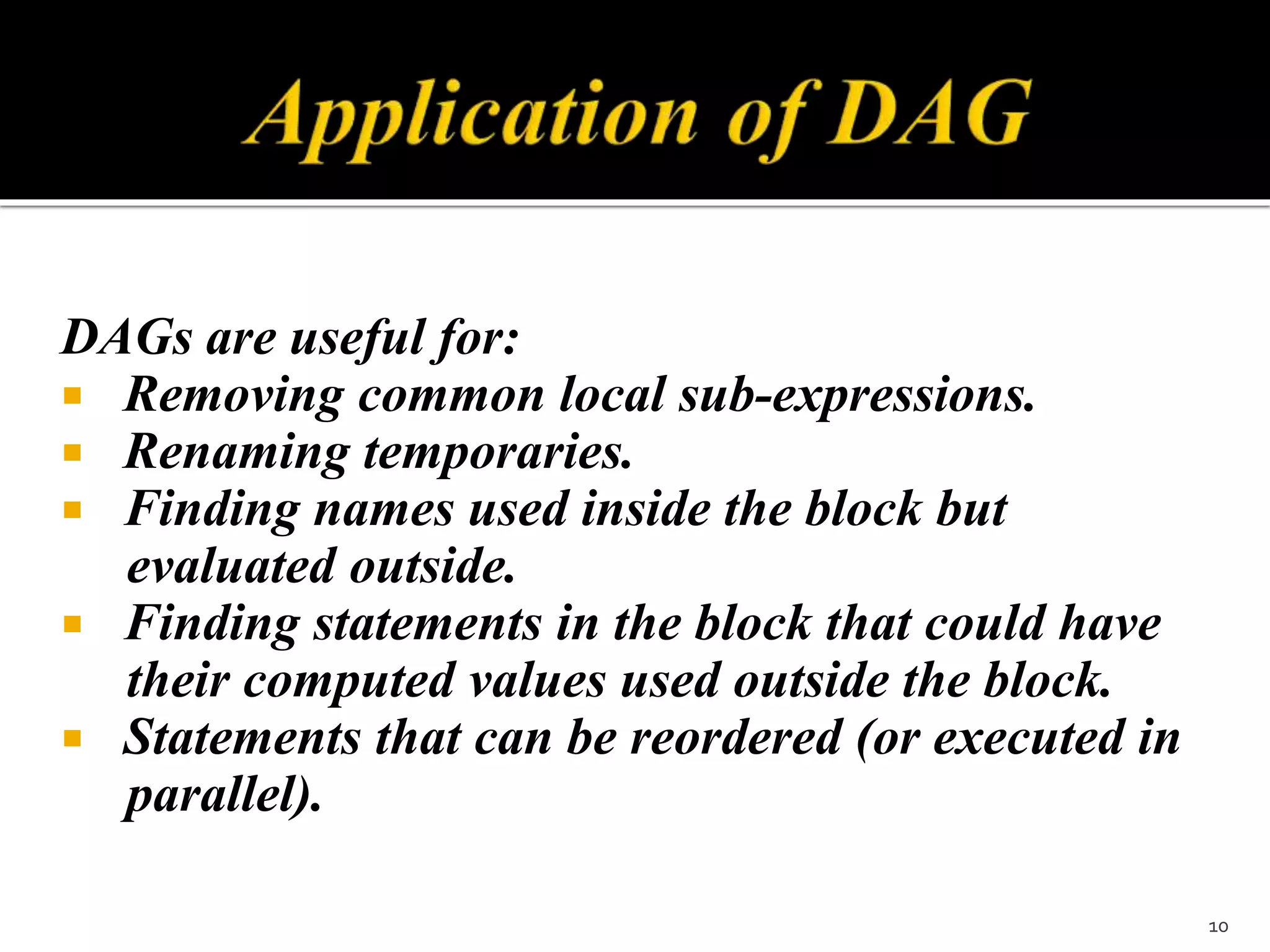 Dag representation of basic blocks | PPTX