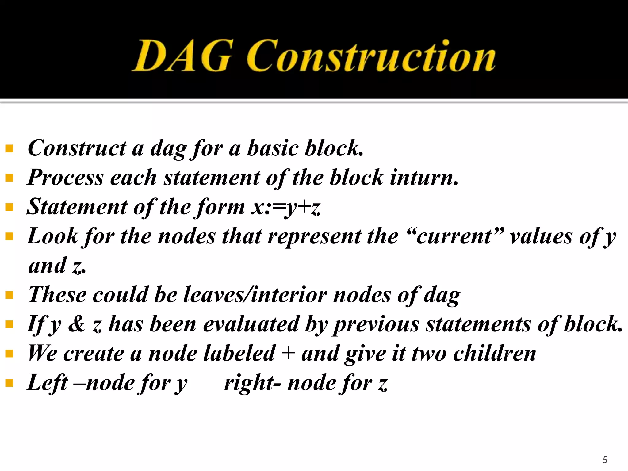 Dag representation of basic blocks | PPTX