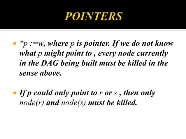 Dag representation of basic blocks | PPTX | Programming Languages | Computing