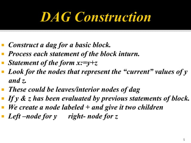 Dag representation of basic blocks | PPTX | Programming Languages ...