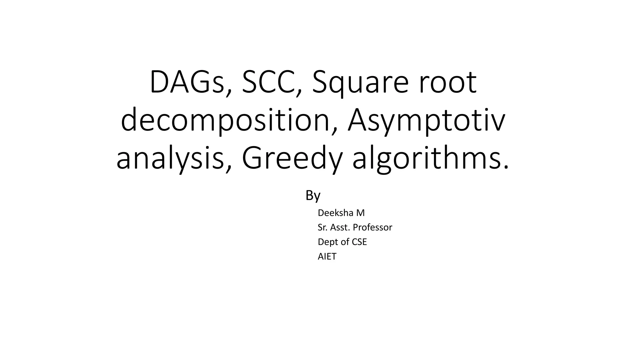 DAGs, SCC, Square root decomposition,.pptx