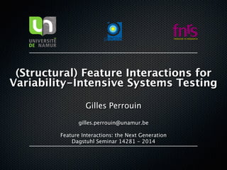 (Structural) Feature Interactions for Variability-Intensive Systems ...