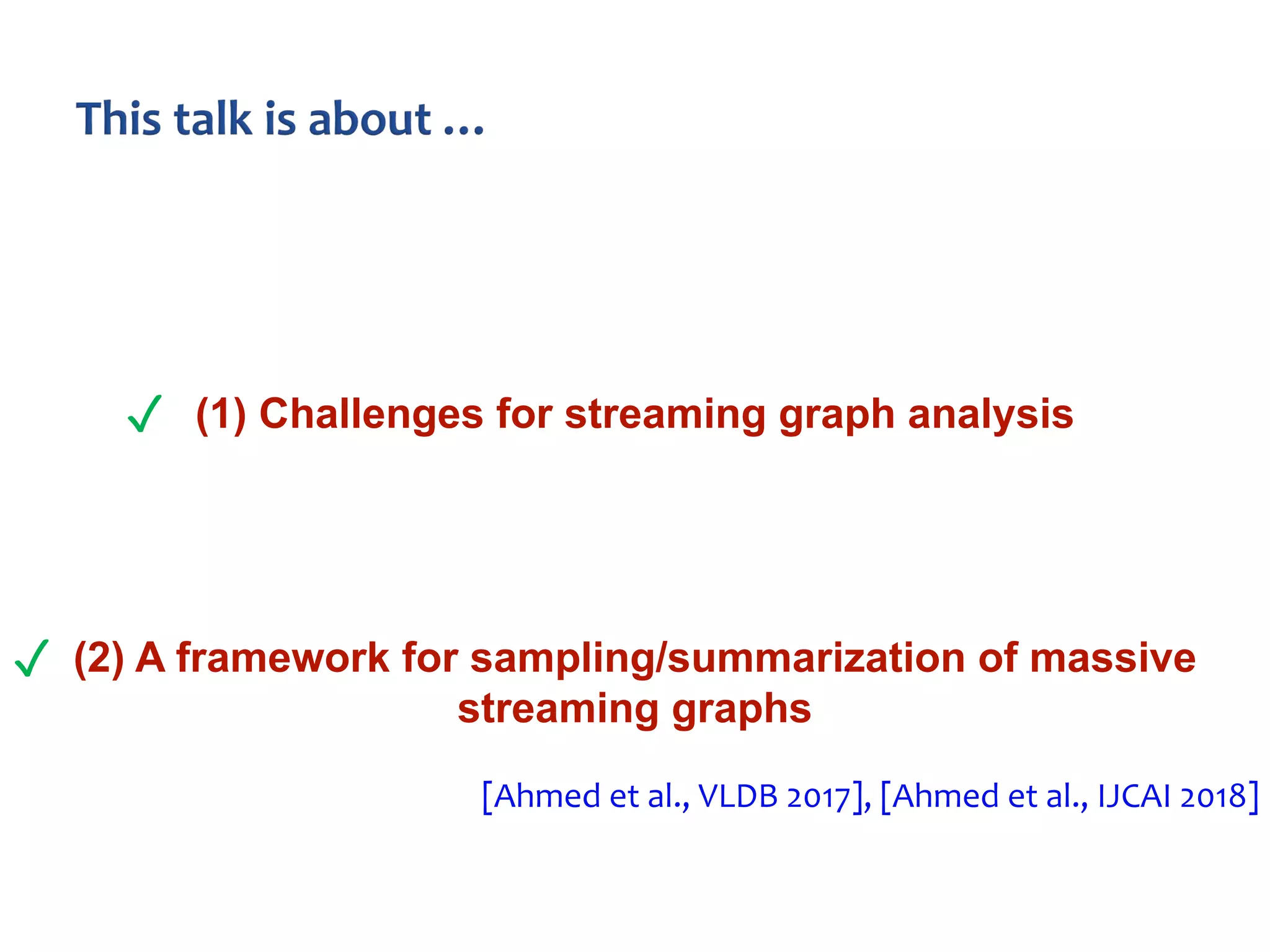 Sampling from Massive Graph Streams: A Unifying Framework | PPT