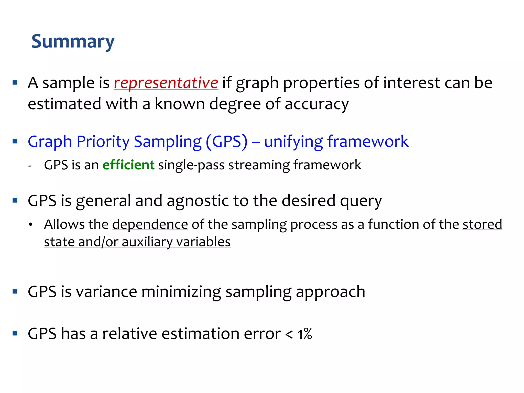 Sampling From Massive Graph Streams A Unifying Framework Ppt 2400