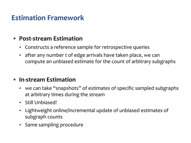 Sampling from Massive Graph Streams: A Unifying Framework | PPT