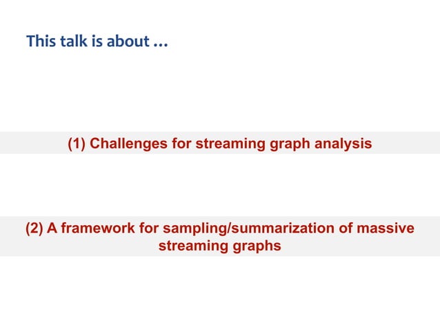 Sampling from Massive Graph Streams: A Unifying Framework | PPT