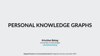 Personal Knowledge Graphs | PPT