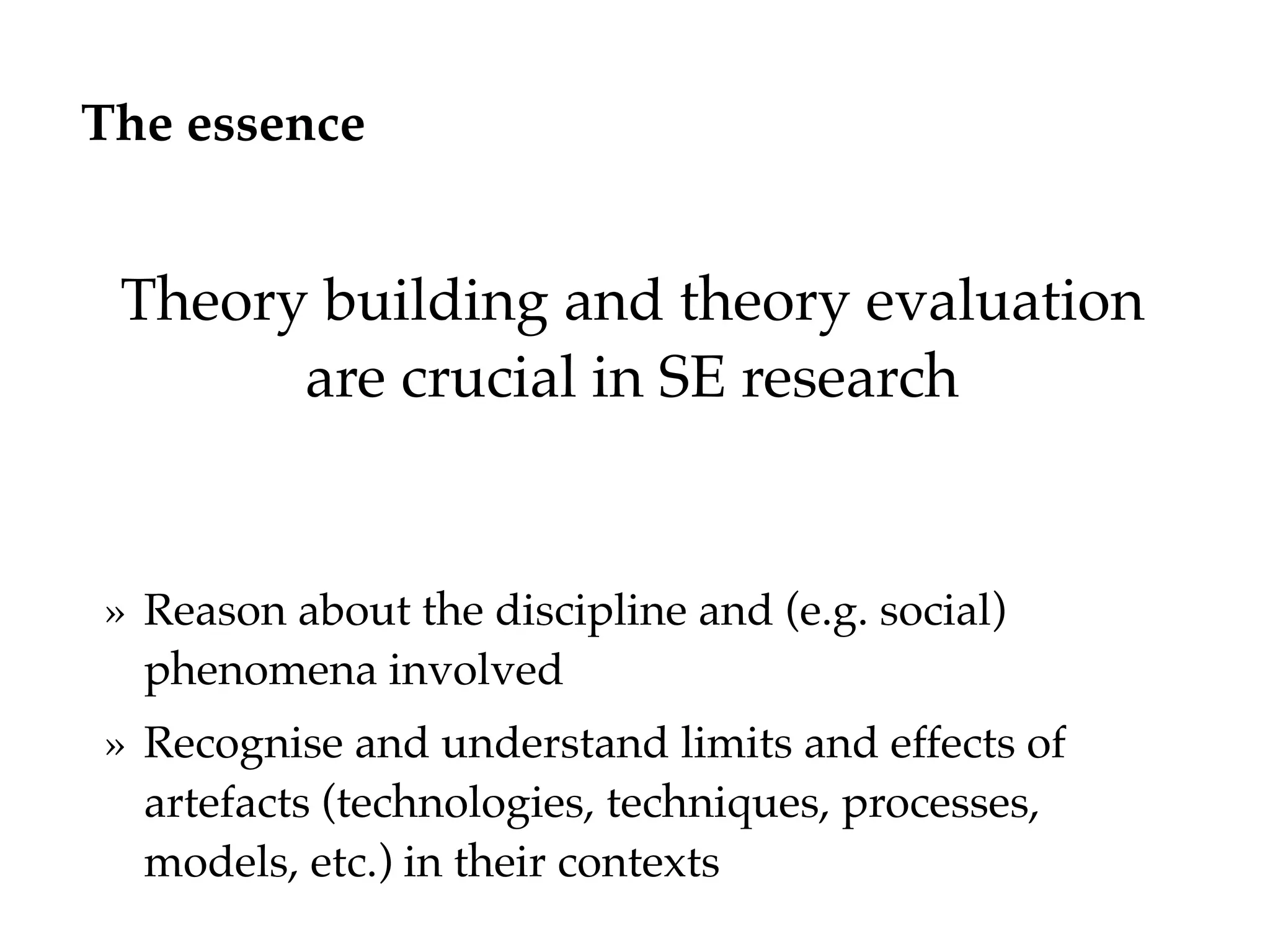 Building and Evaluating Theories in Software Engineering | PPT