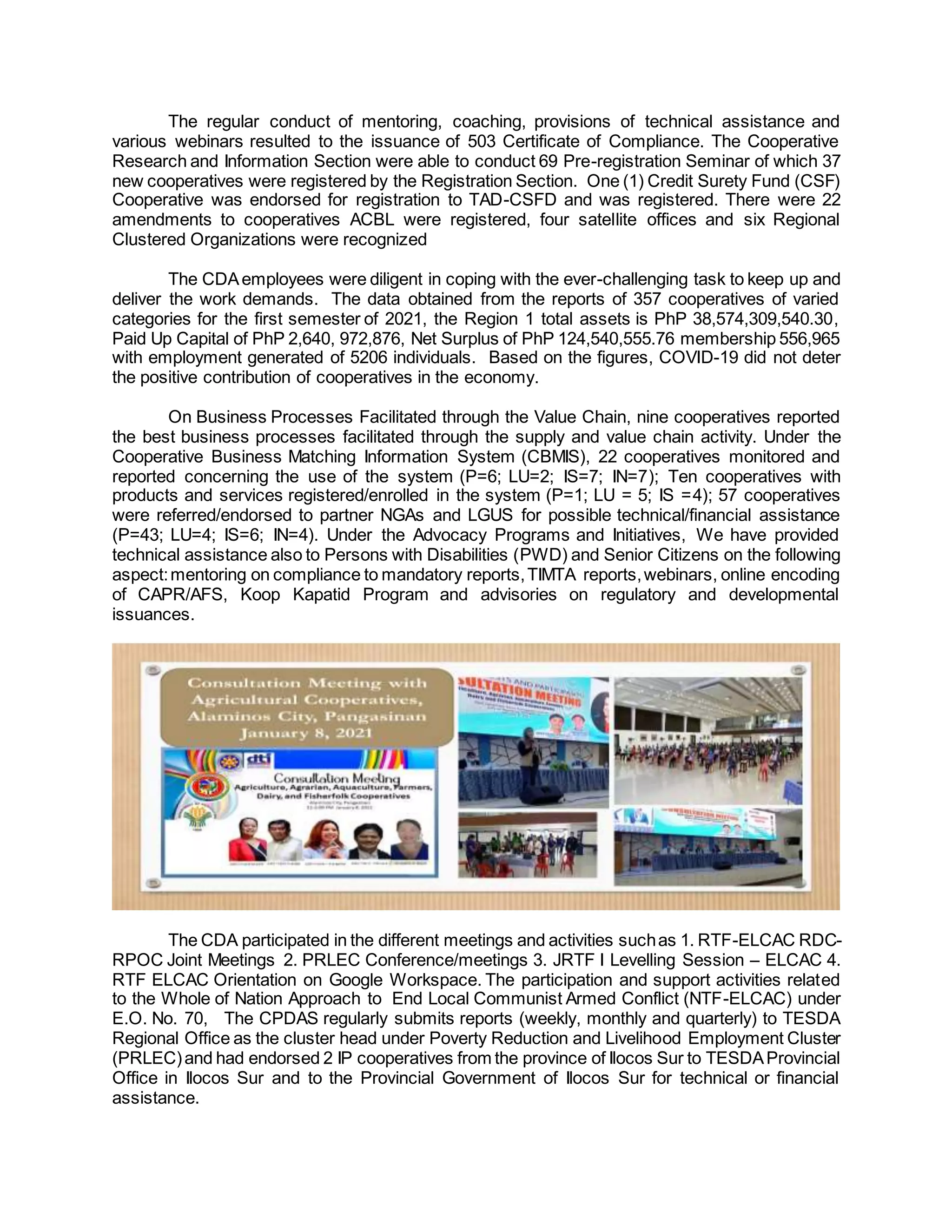 Highlight of Accomplishment January to June 2021 | DOCX