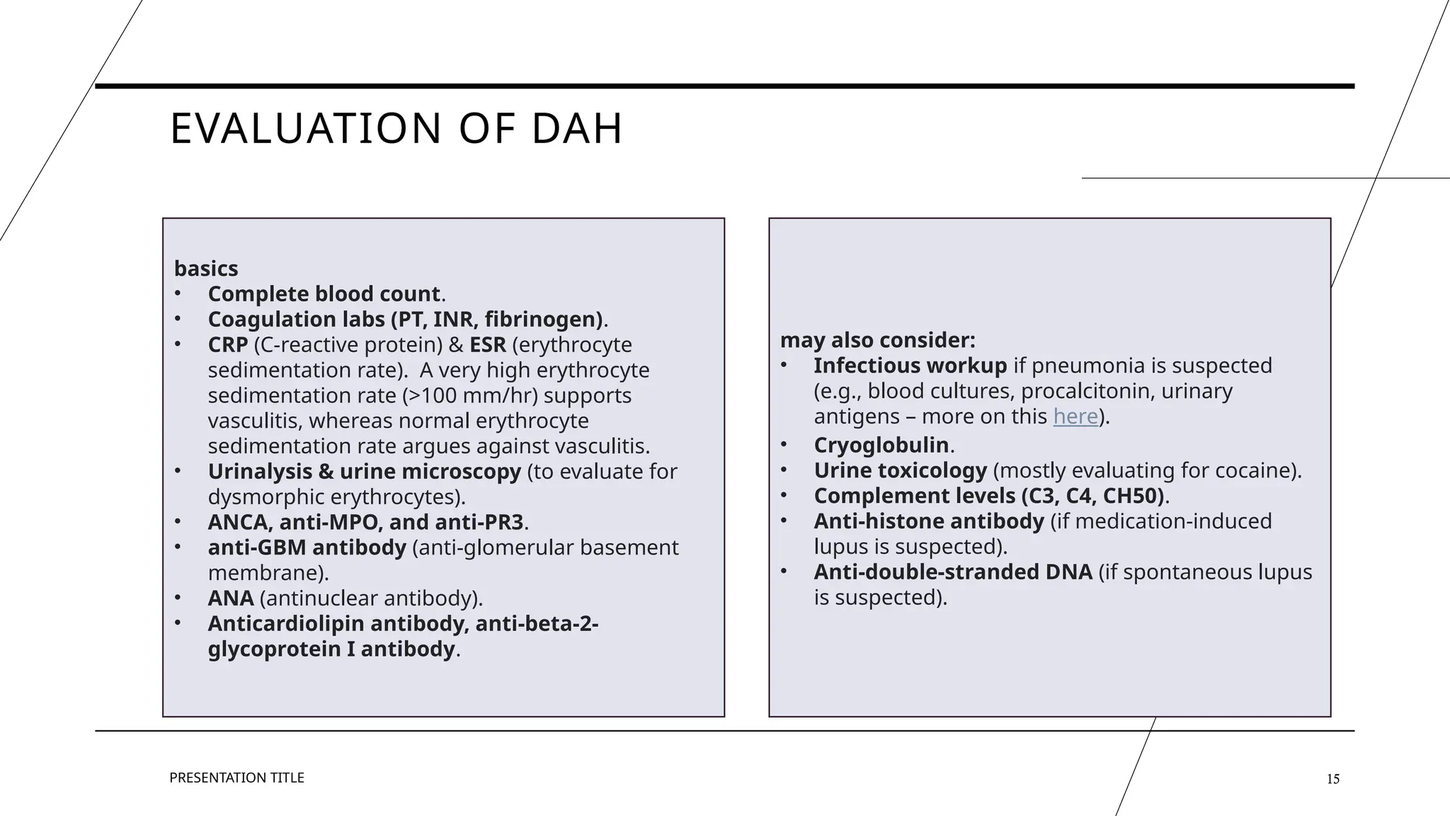 Diffuse Alveolar Hemorrhage and Vasculitis: Pulmonary Renal Syndrome ...