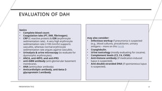 Diffuse Alveolar Hemorrhage and Vasculitis: Pulmonary Renal Syndrome ...