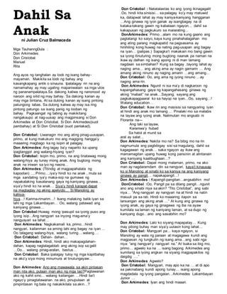 Dahil sa anak ni julian cruz balmaceda | DOCX