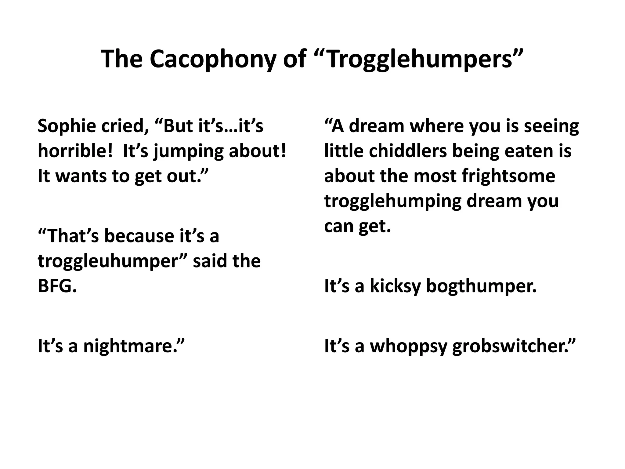 Word Play in Roald Dahl's The BFG: A Study in Schemes and Tropes | PPTX