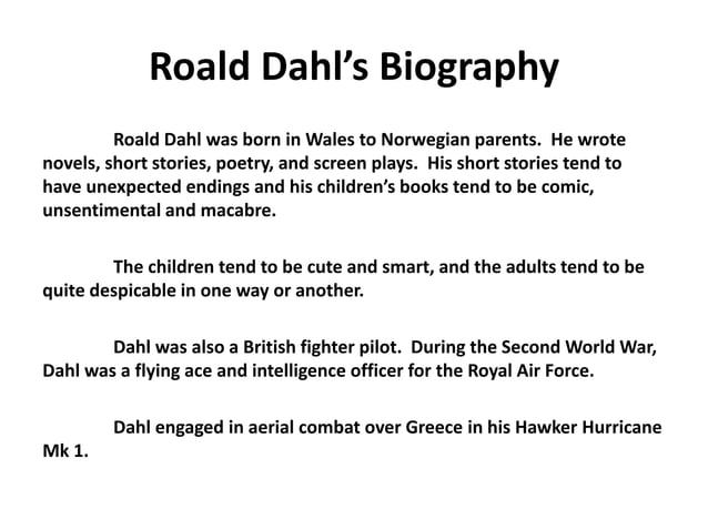 Happy Birthday to Roald Dahl (1916-1990) This is Dahl's 100th Birthday ...