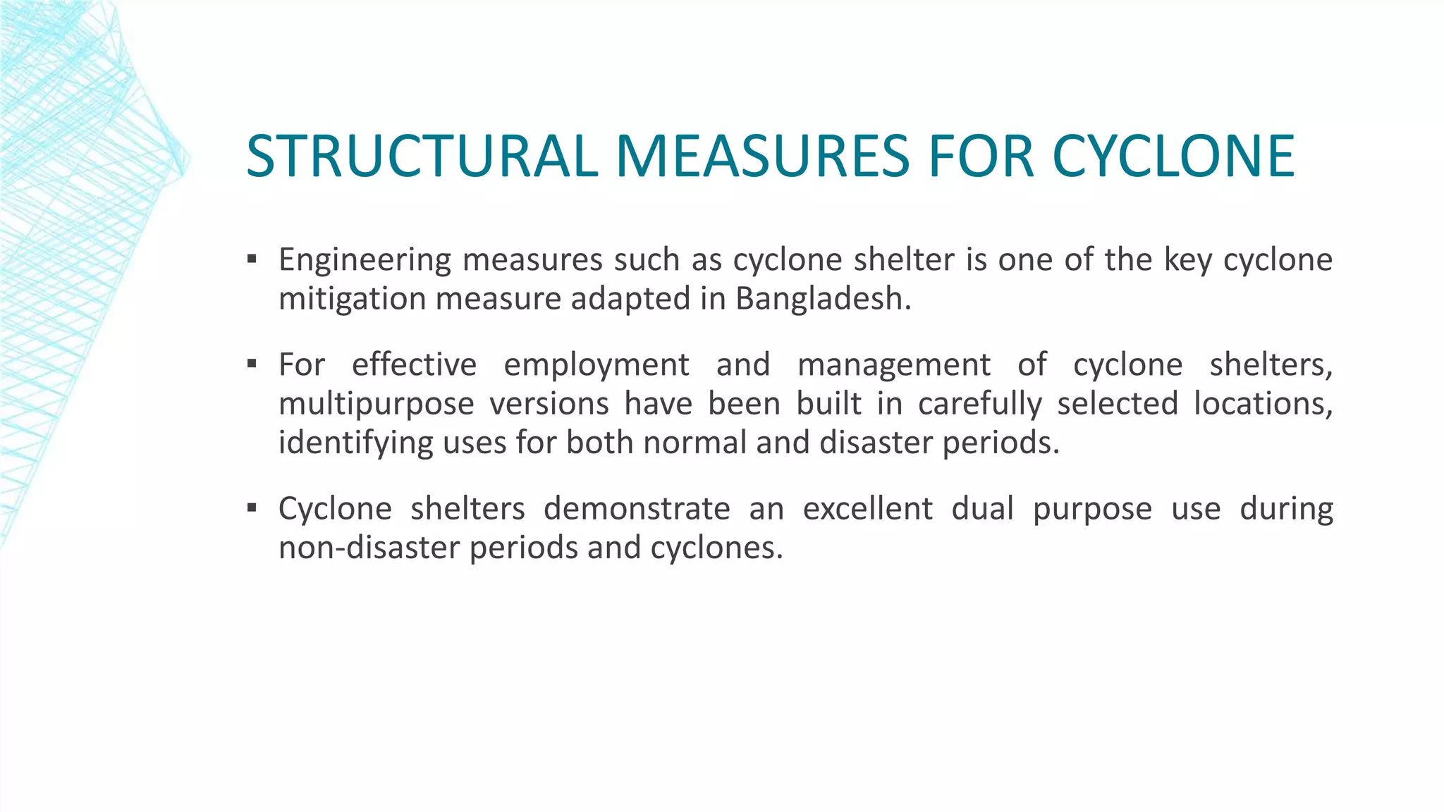 Explain with example the structural and non structural mitigation programs taken by GoB with ...