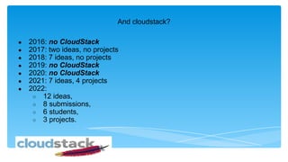 Mentored GSoC Projects At Apache (CloudStack) | PDF