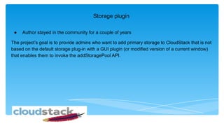 Mentored GSoC Projects At Apache (CloudStack) | PDF