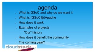 Mentored GSoC Projects At Apache (CloudStack) | PDF