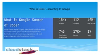 Mentored GSoC Projects At Apache (CloudStack) | PDF