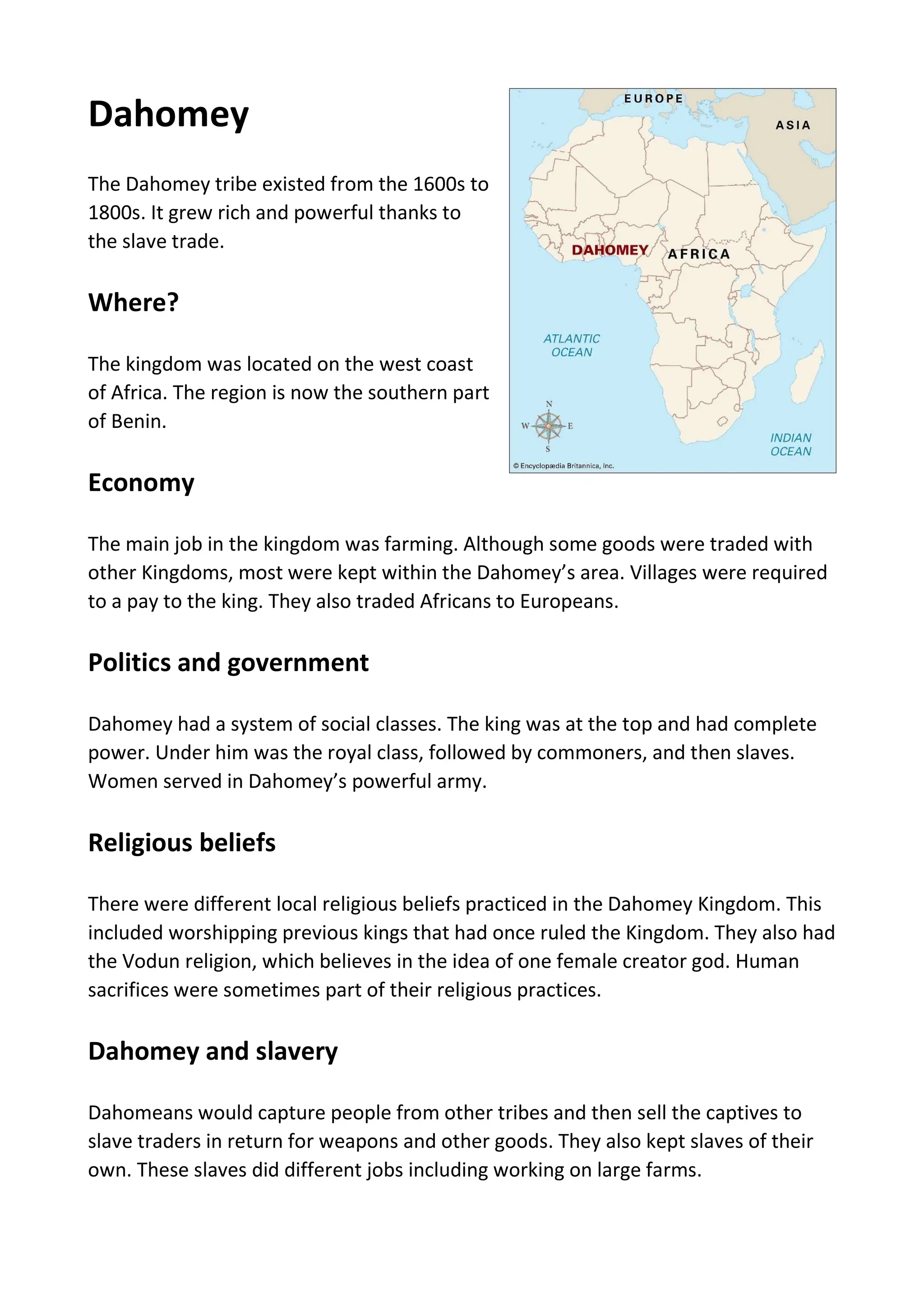 Ancient Kingdoms of West Africa - Dahomey | PDF