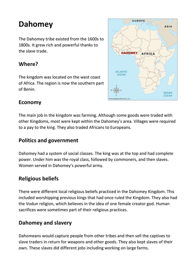 Ancient Kingdoms of West Africa - Dahomey | PDF