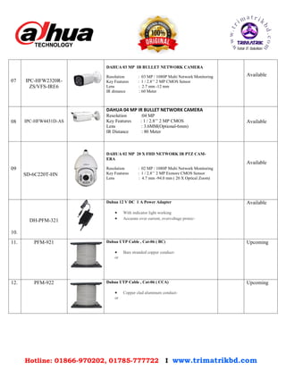 Dahua IP Camera Price Bangladesh | PDF