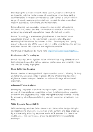 Dahua Security Camera System Guide esetia | DOCX