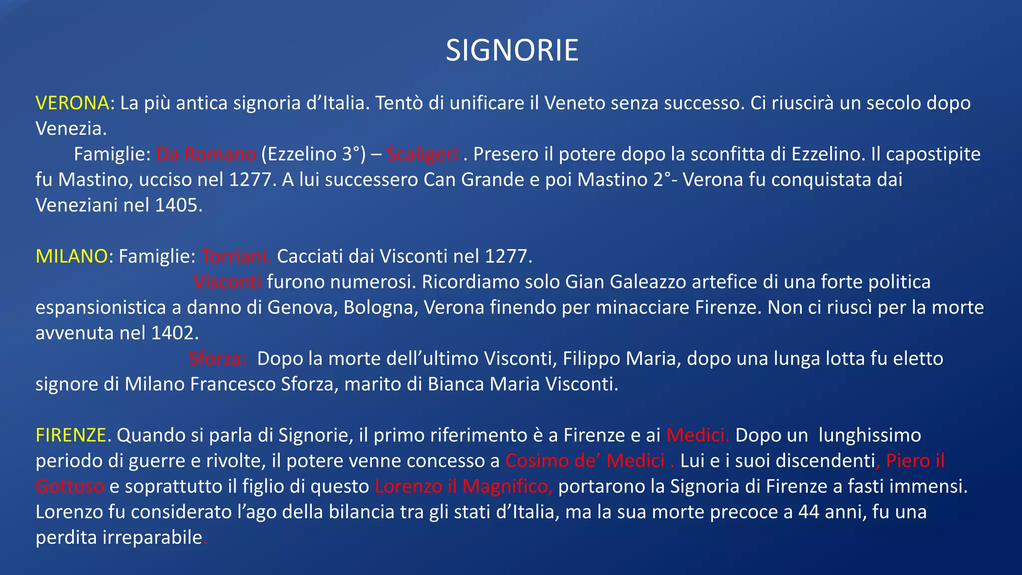 Dai comuni alle signorie | PPTX