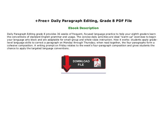 Daily Paragraph Editing Grade 8 Pdf