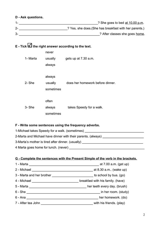 Daily routine-and-present-simple | PDF