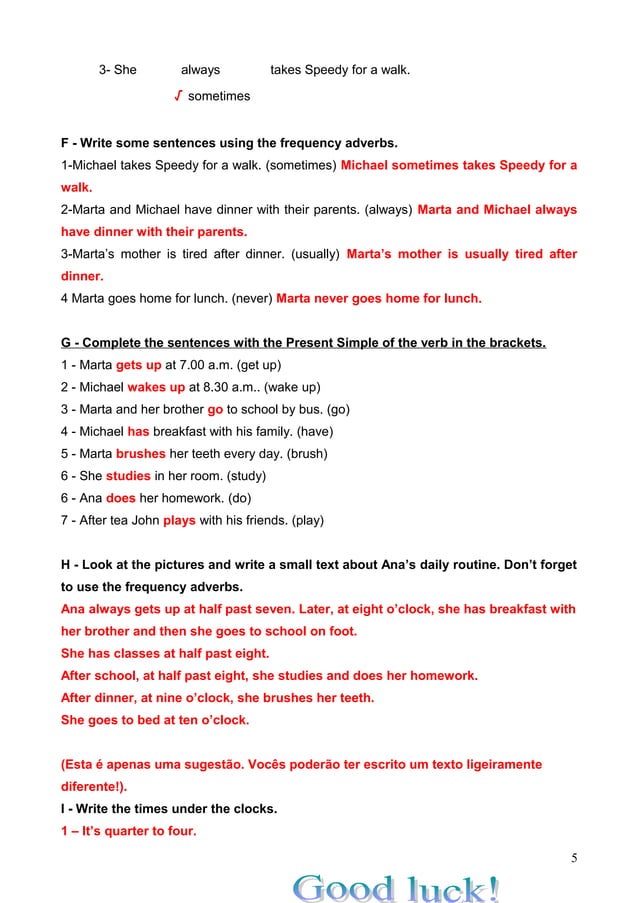 Daily routine-and-present-simple | PDF