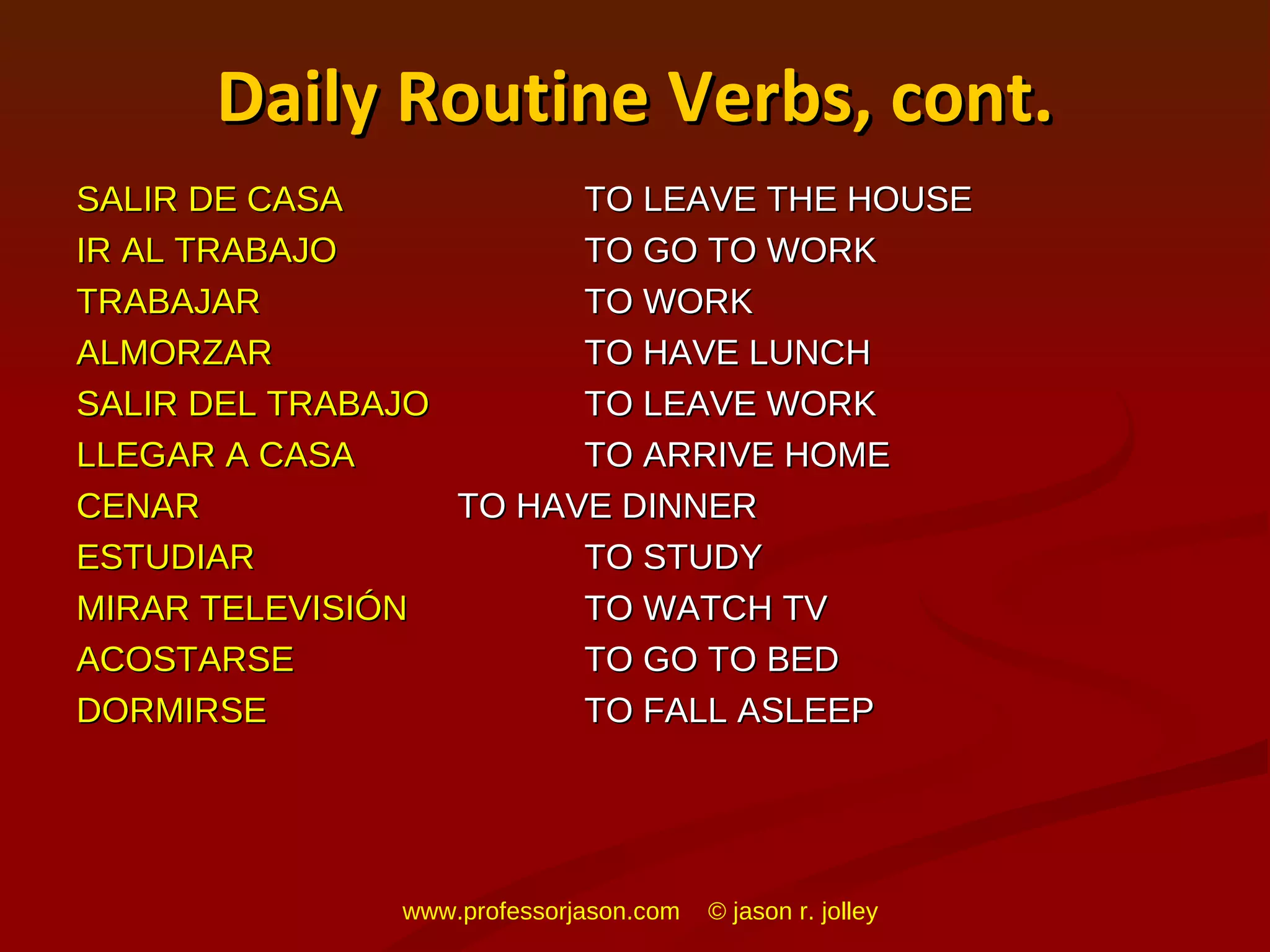 Talking About Your Daily Routine in Spanish | PPT