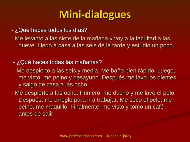 Talking About Your Daily Routine in Spanish | PPT
