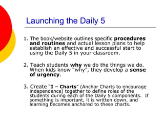 Daily 5 power point - Presentation/Summary by Susan Tegen | PPT