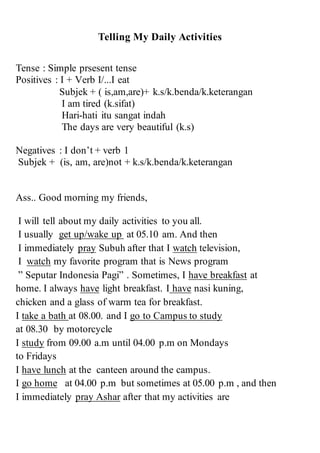 Daily activity | PDF