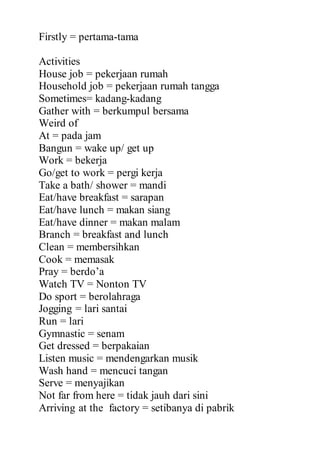 Daily activity | PDF