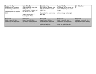 Daily Agenda Project 03 Creating Web Pages with Links, Images, and Formatted Text | DOCX
