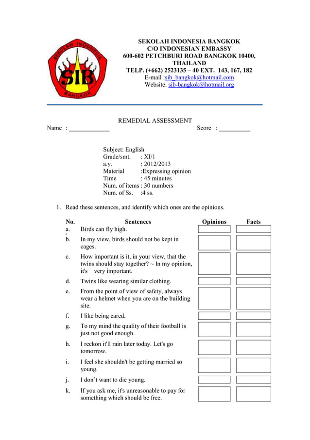 Daily assessment 1 grade 11 | PDF