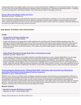 Daily Digest 9 25 09 Edition | PDF