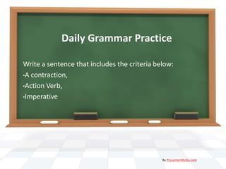 Daily grammar practice application slide | POTX